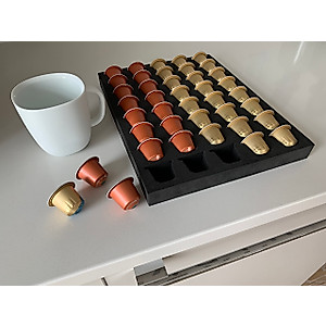 Coffee Pod Storage Tray, Organizer Compatible with Nespresso Original For Drawer or Countertop 40 Capsule Capacity