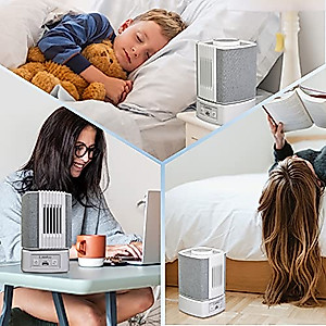 Lasko SB101 SlumberBreeze 2-in-1 Small Table Fan and White Noise Machine for Better Sleep in the Bedroom and Focus in the Home Office, White
