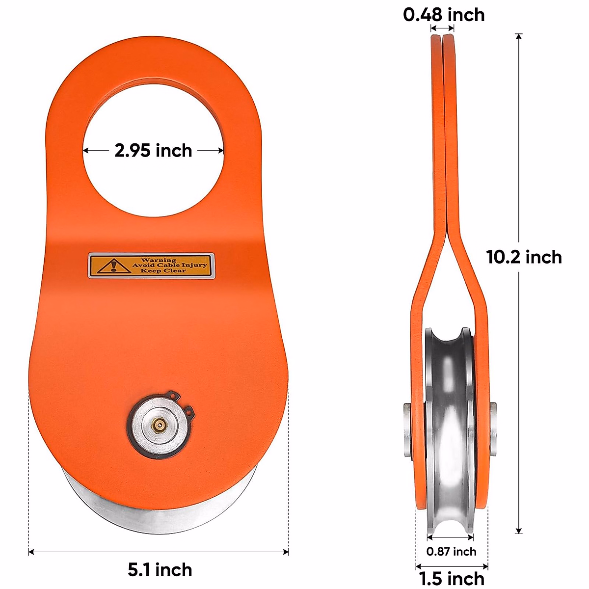 TICONN 10 Ton Winch Snatch Block Towing Pulley Blocks 22,000 LBS Capacity, Heavy Duty Offroad Recovery Accessory for Truck, Tractor, ATV & UTV