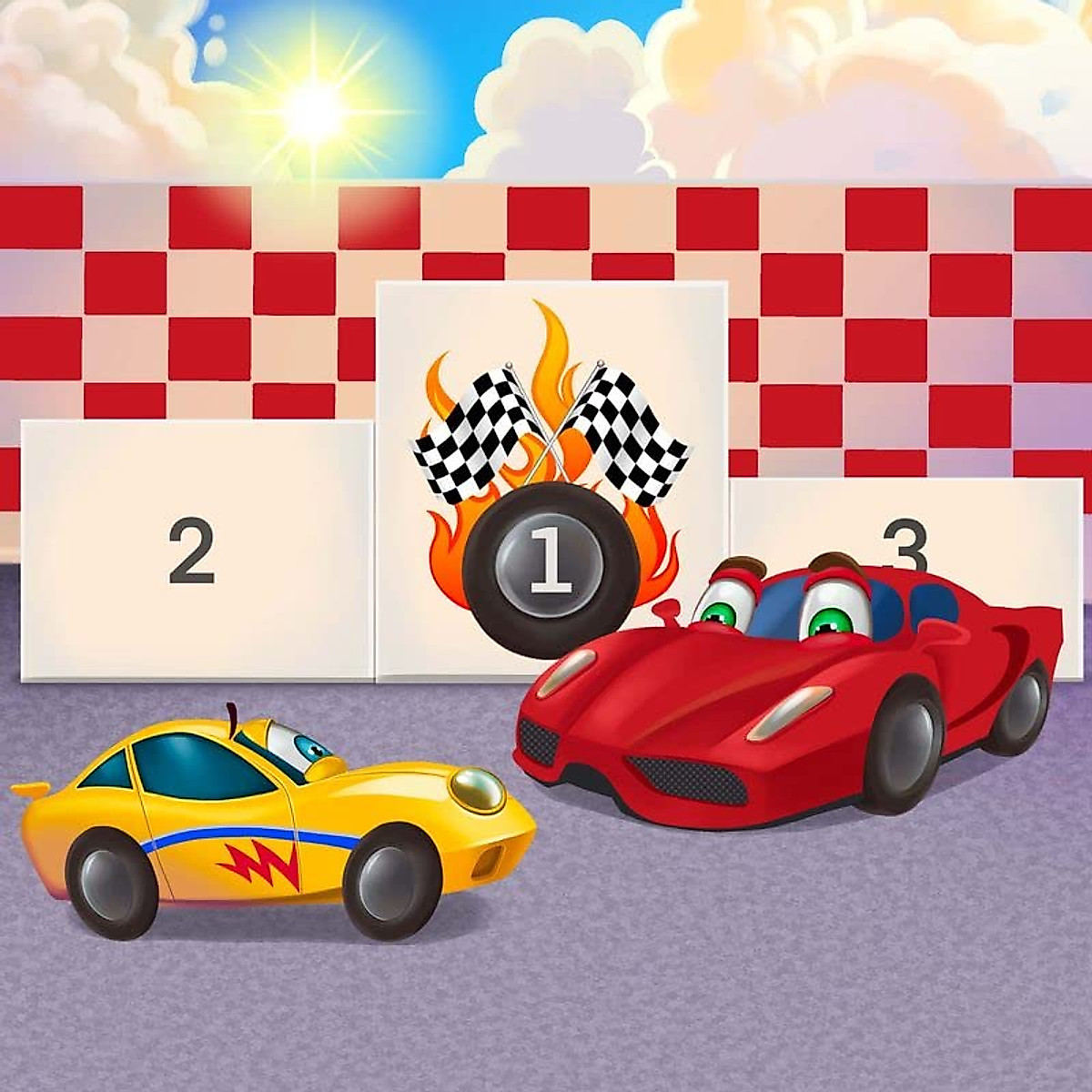 Personalized Storybook by Dinkleboo - "The Race Car" - For Kids Aged 0-8 Years Old - A Story About Your Child Wanting to be the Fastest Racing Car When They Grow Up - Soft Cover (8"x 8")