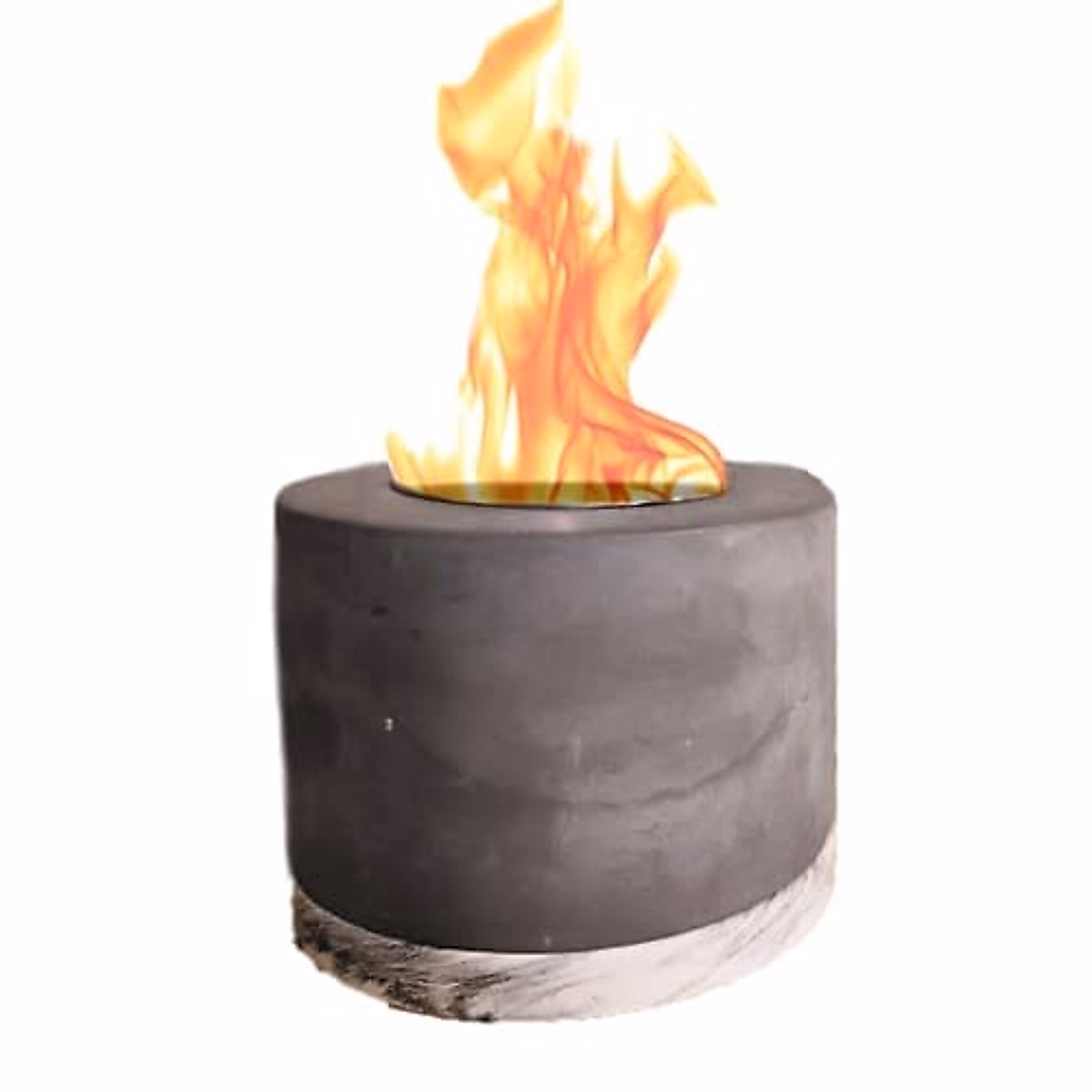 Davis&Company Concrete Tabletop Fire Pit - Bundle Kit - Isopropyl Fire Pit, with Roasting Sticks, Mini Personal Fireplace for Indoor & Patio - Ethanol Fuel, with Portable Fuel Funnel