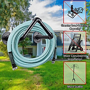 Garden Water Hose Holder Wall Mount for Outside, Rustproof portable Metal Hose Hanger, Holds Up to 125 Feet Of 5/8 Inch Garden Hose within 100 lbs(Red)