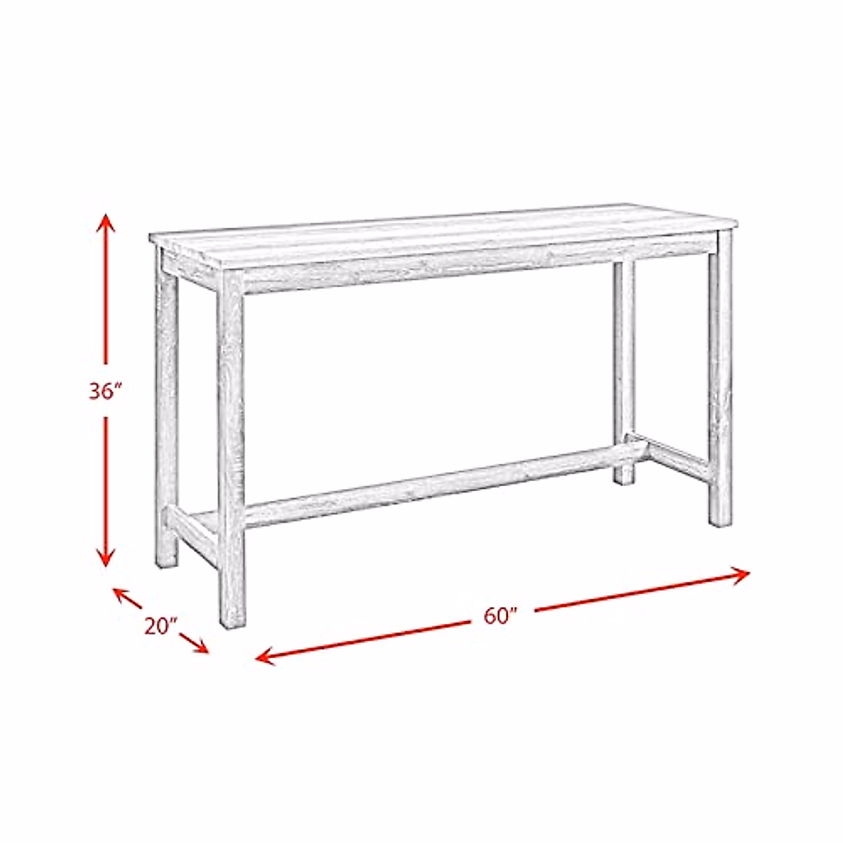 Bowery Hill Transitional Wood Brown Contemporary Multipurpose Bar Table Set