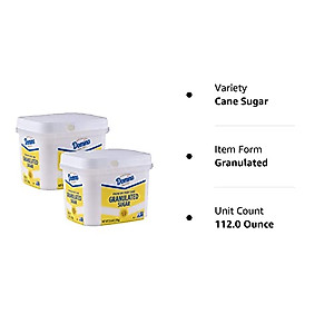 Domino Premium Pure Cane Granulated Sugar, 3.5 LB Easy Baking Tub (Pack of 2)