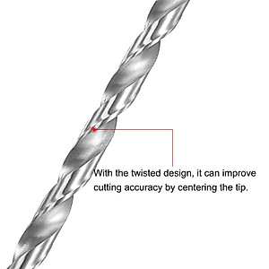 uxcell HSS(High Speed Steel) Extra Long Twist Drill Bits, 8mm Drill Diameter 200mm Length for Hardened Metal Woodwork Plastic Aluminum Alloy 2 Pcs