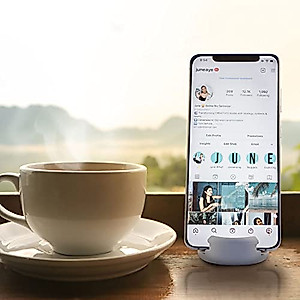 GoDonut Mini Phone Stand - Portable Mount Accessory for Travel, Nightstand or Desk- Compatible with Tablet, iPhone & Most Smartphones - Black