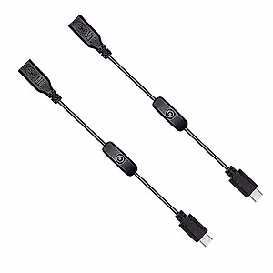 PNGKNYOCN 30cm USB C Male to Female On/Off Switch Cable YOUCHENG for Raspberry Pi 4 (2-Pack)