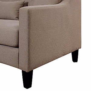 Furniture of America Stenson Contemporary Chenille Tufted Sectional in Warm Gray