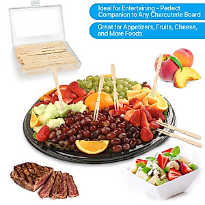 OFCOX Mini Bamboo Forks 4 inch, Cocktail Forks Appetizer Forks, Toothpicks for Appetizer, Disposable Wooden Wood Tiny Small Food Picks for Party Fruit Charcuterie Accessories. 60 PCS