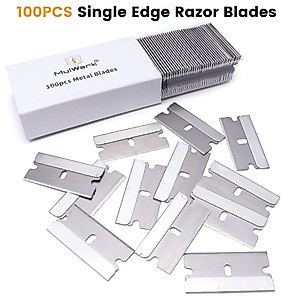 MulWark Razor Blades | Straight Single Edge Razor | Box Cutter & Glass Scraper Replacement Blades