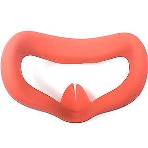 2X TNE Face Cushion Cover, 1x Lens Pad, 2X Thumbstick Cap for Oculus Quest 2 | 2 Pack Silicone Face Mask w/Controller Thumb Grips & Lens Dust Protector Accessories for Quest 2 VR Headset (Black+Red)