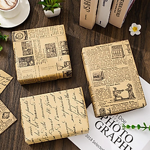 JarThenaAMCS 12 Sheet Vintage Newspaper Wrapping Paper -Not Roll- Retro Gift Wrap Paper Folded Flat Art Paper for DIY Crafts Gift Wrapping, 19.7 x 27.6 Inch