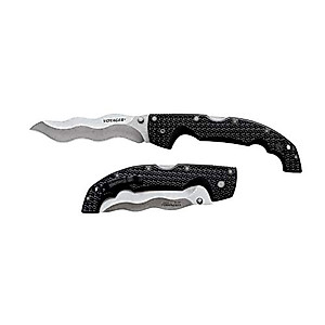 Cold Steel Voyager Series Folding Knife with Tri-Ad Lock and Pocket Clip, Kris, XL