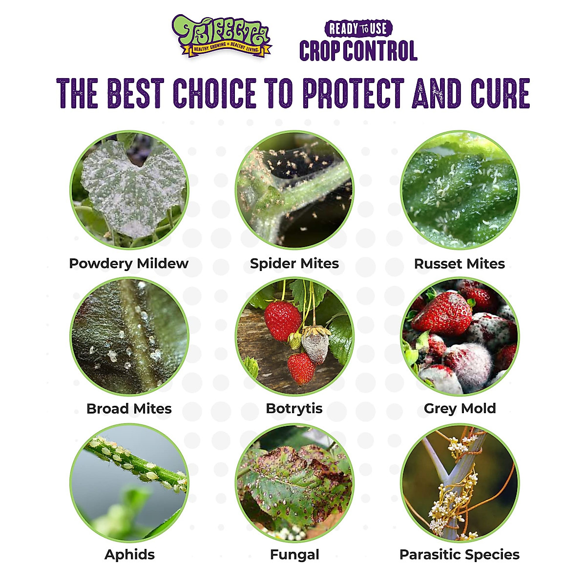 Trifecta Crop Control Ready to Use Maximum Strength Natural Pesticide, Fungicide, Miticide, Insecticide, Help Defeat Spider Mites, Powdery Mildew, Botrytis and Mold on Plants 16 OZ Size