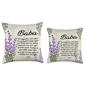 Cute Gifts for Grandma Baba Gifts Grandma from Grandkids Purple Lavender Floral Throw Pillow, 16x16, Multicolor