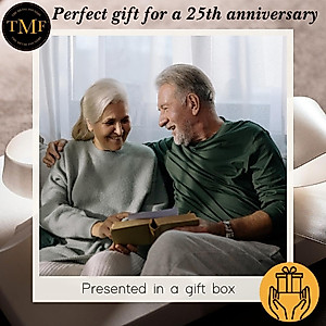 The Metal Foundry Personalized Silver 25th Large Sundial - Recycled Solid Metal UK Manufactured Home Decor Or Garden Present Idea for Parents, Friends Or Couple On 25 Years Marriage