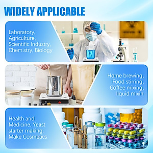 Feekoon Magnetic Stirrer 3000rpm, Magnetic Stir Plate with 5 Stir Bar and 1 Stir Bar Retriever, Max Stirring Capacity 3000ml Water Vortex Magnetic Mixer for Lab Brewing (No Heating)