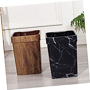 Zerodeko Garbage Waste Paper Rectangular Home Bin Household Square - Basket Office Room Kitchen Grain/Marble Coffee Container Plastic Imitation Bucket L Wastepaper Small Capacity Large