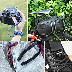 12 Pack Black Plastic Spring Cord Lock Toggle Stopper for Drawstring, Paracord Cord Stop Elastic Shoelace Lock Fastener Slider Clip Double Hole