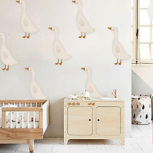 CANTLY Cute Geese Wall Stickers, 8pcs Removable Waterproof PVC Decals, Funny Animals Art Decorations for Nursery Baby Bedroom Playroom Living Room Murals