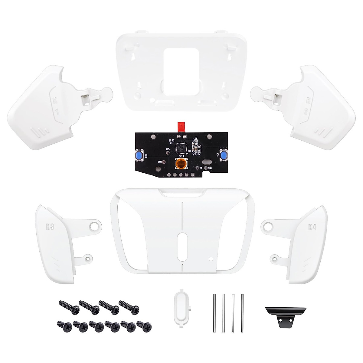 Turn Rise to RISE4 Kit – Redesigned White K1 K2 K3 K4 Back Buttons Housing & Remap PCB Board for PS5 Controller eXtremeRate Rise & RISE4 Remap kit - Controller & Other Rise Accessories NOT Included