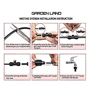 for System Line 33.3FT Outdoor Patio Misters Garden Fan Patio & Garden Water Can