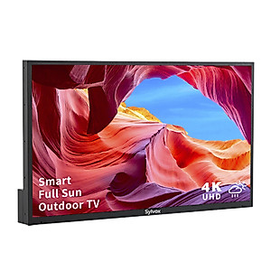 SYLVOX 75 inch Outdoor TV, 2000 nits Full Sun LED Outdoor TV, 4K UHD Smart Television IP55 Waterproof, High Brightness, ATSC & NTSC Tuner, Support Bluetooth & 2.4G WiFi, for Outside & Backyard