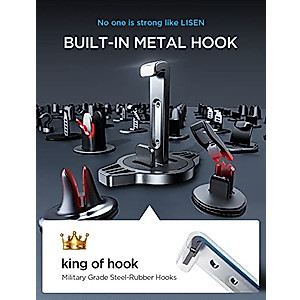 LISEN Car Phone Holder Air Vent Mount Stable 4 Clamp Arms Hands Free Vent Cell Phone Holder Mount for Car Easy Use Phone Holder Car Mount Air Vent with Auto Lock Metal Hook for iPhone All Phones