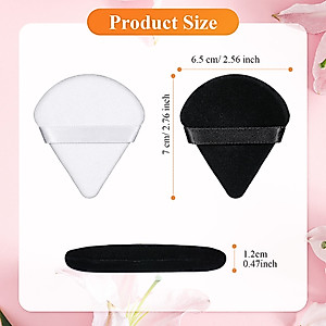Nuenen 100 Pieces Powder Puff Triangle Powder Puff Face Soft Makeup Puff for Loose Powder, Wedge Shape Velour Cosmetic Sponge for Contouring, Under Eyes and Corners, Beauty Makeup Tools, White, Black
