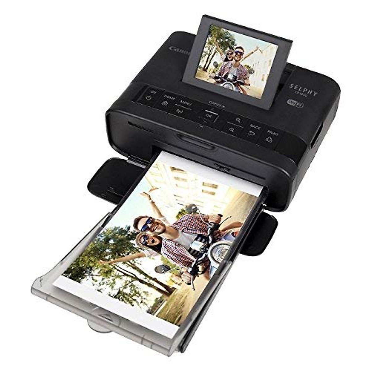 Canon SELPHY CP1300 Wireless Compact Photo Printer with AirPrint and Mopria Device Printing, with Canon KP108 Paper and Black Hard case to fit All Together (Black)