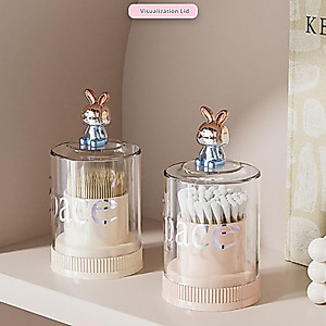 Generic 2PCS Qtip Holder for Bathroom Canister Storage Organization, Vanity Makeup Organizer ,q tip holder for bathroom for Storage Cotton Swab, Ball, Pads, Floss