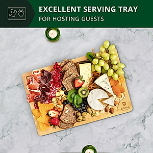 ROYAL CRAFT WOOD Organic Bamboo Cutting Board with Juice Groove - Kitchen Chopping Board for Meat (Butcher Block) Cheese and Vegetables