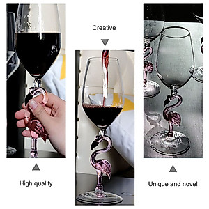 1pc Flamingo Wine Glass Grape Wine Glasses Flamingo Stem Creative Glass Glass Birthday Creative Gift Goblet Flamingo Gift Bar Cocktail Glass Bride Martini Red Wine