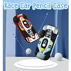 XZR Cool Pen Case Box Bag Stocking Stuffers Large Capacity Organizer Cool Supercar Race Car Pencil Bag Storage Box EVA Material Nice Gift (Red)