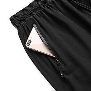 Men's Gym Workout Shorts Quick Dry Lightweight Athletic Training Running Hiking Jogger with Zipper Pockets(Muaney-MenSportShorts7022-Black02-M)