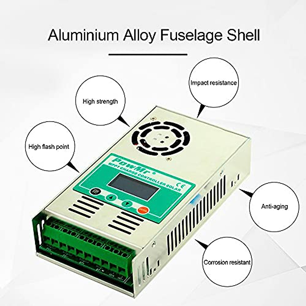 Kavolet MPPT-60A Solar Charge Controller with Fan, 12/24/36/48V Auto-Max DC150V Input, LCD Display, for Vented Sealed Gel Lithium Battery