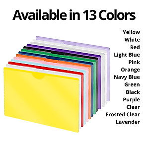 Doctor Stuff- 25 Pack, Vinyl Plastic Pocket File Folders Closed Sides, Legal Size, Clear Front Top Loading Job Jacket, Documents Holder for Office, High School and Medical Files, Navy Blue