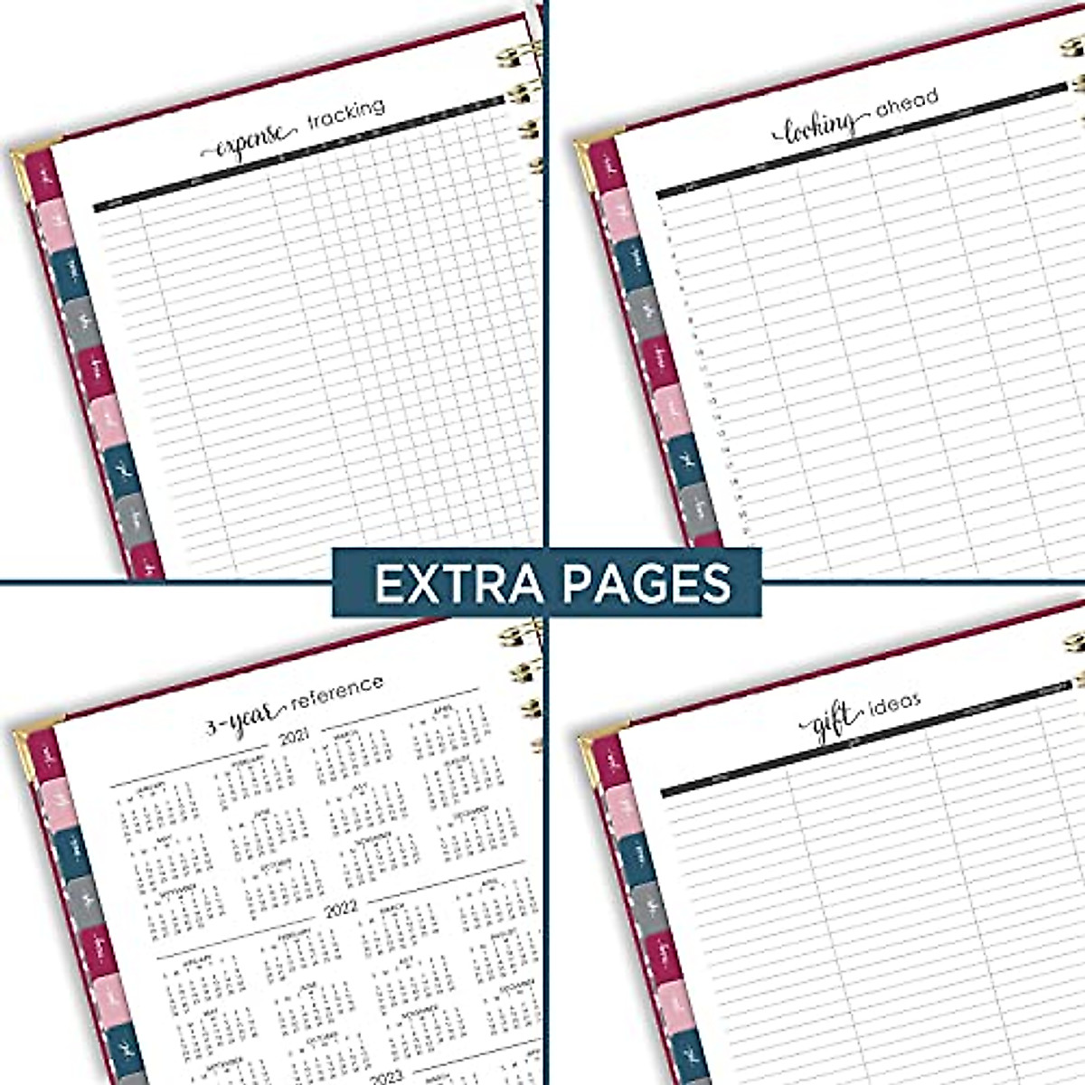 2022 Weekly & Monthly Planner by AT-A-GLANCE, 8-1/2" x 11", Large, Hardcover, Harmony, Berry (6099-905-59)