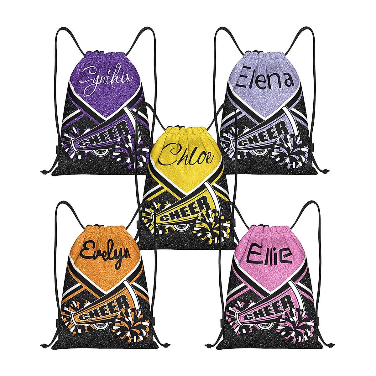 Personalized Cheer Drawstring Bag Custom Cheerleading Bags with Name Cheer Drawstring Bag for Cheerleaders Cheerleader Gift