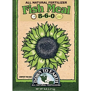Down To Earth All Natural Fertilizers HGC723700 Fish Meal Hydroponic Nutrient Fertilizer, 5 lb
