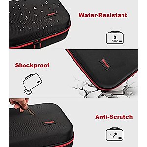 Glamgen Carrying Case for Nintendo Switch/OLED,Large Protective Travel Hardshell Storage Bag with 16 Game Cartridges for Switch Console, Pro Controller, Accessories Switch Dock,Black