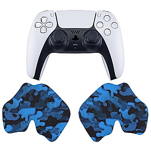 PlayVital Anti-Skid Sweat-Absorbent Controller Grip for PS5 Controller, Professional Textured Soft Rubber Pads Handle Grips for PS5 Controller - Black Blue Camouflage