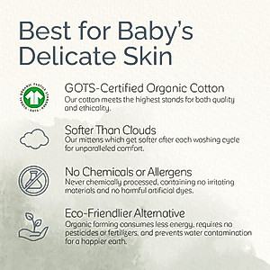 KiddyCare Baby Hand Mittens, Ultra Soft Newborn Gloves for Boys & Girls, Scratch-Resistant 0-6 Months, Breathable and Gentle Elastic Cuffs, Unisex Mittens for Everyday Comfort and Protection 4-Pack