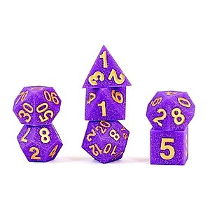 FanRoll 16mm Sharp Edge Silicone Rubber Poly DND Dice Set: Regal Ricochet, Role Playing Game Dice for Dungeons and Dragons