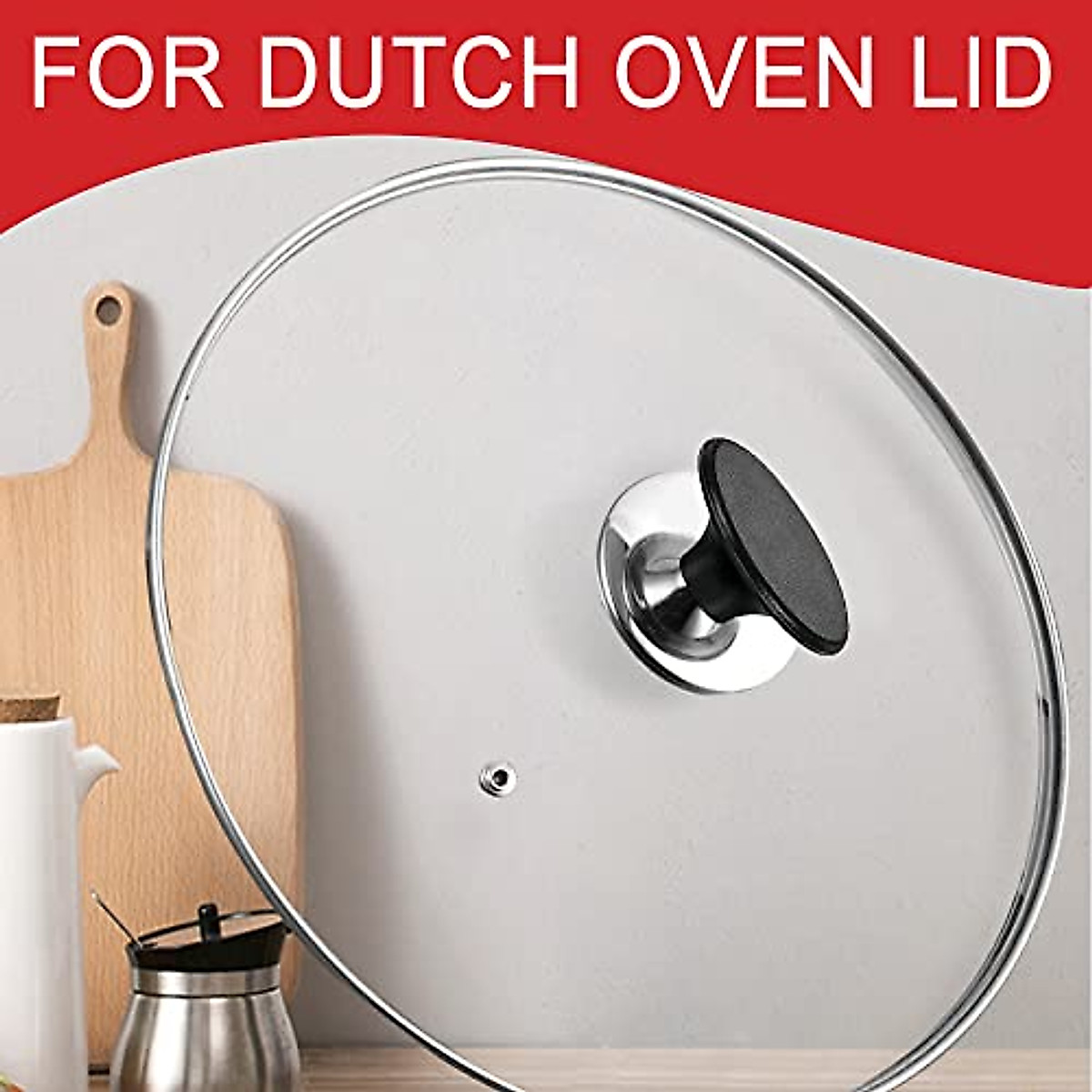 Dutch Oven Knob for Le Creuset Knob Replacement bakelite knobs Replacement Pot Lid Handle Compatible Aldi, Lodge and Other Enameled Dutch Oven, Black, Black