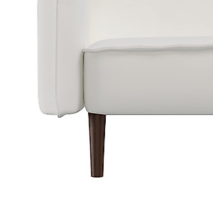 Sofa Bed, HABITTRIO 75" Modern White Fabric Upholstered 3-Seater Sleeper Couch with Adjustable Splict-Back Design, 2 Side Pockets, 2 Toss Pillows, Fit for Small Living Room, Apartment