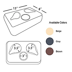 Couch Cup Holder Pillow, Couch Drinks Remotes Holder for Center of Couch, for Sofa, Bed, RV, Car (Gray)