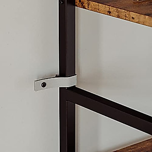 IRONCK Bookcases and Bookshelves Triple Wide 5 Tiers Industrial Bookshelf, Large Etagere Bookshelf Open Display Shelves with Metal Frame for Living Room Bedroom Home Office