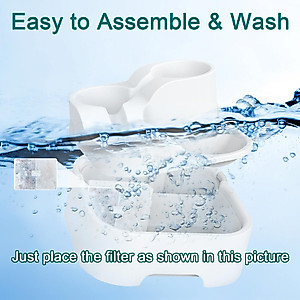 LIONROGE Cat Water Fountain, Ultra Silent Cat Fountain 2.8L/94oz, with LED Light, Activated Carbon Filter