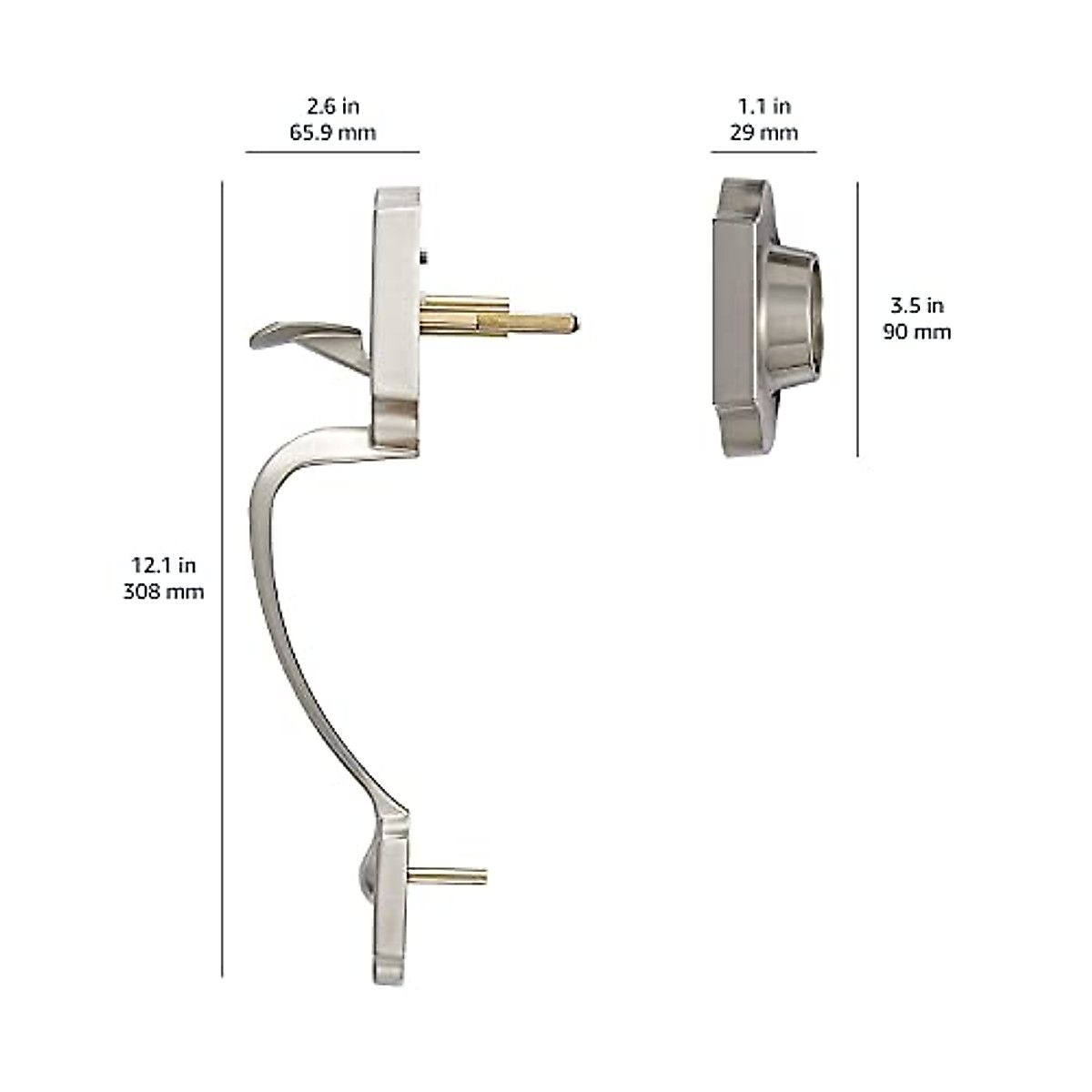 Amazon Basics Handleset with Shelby Lever - Single Cylinder - Satin Nickel